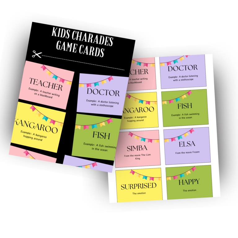 Printable Kids Charades Cards